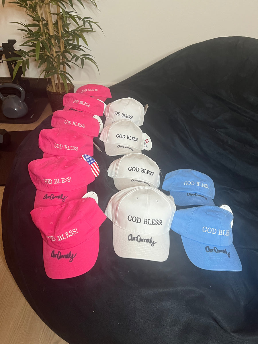 Autographed God Bless! Hats (2 Blue, 4 White, 6 Pink) – Dream Rare ...